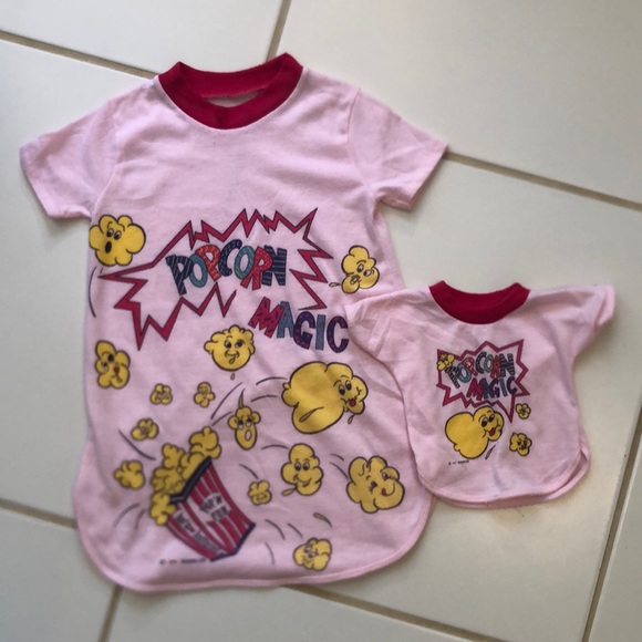 Vintage | Pajamas | Vintage Popcorn Magic Pajama Set Girls Nightgown ...